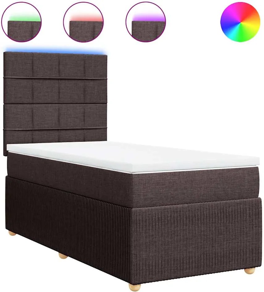 Box spring postel s matrací tmavě hnědá 80x200 cm textil 3294186