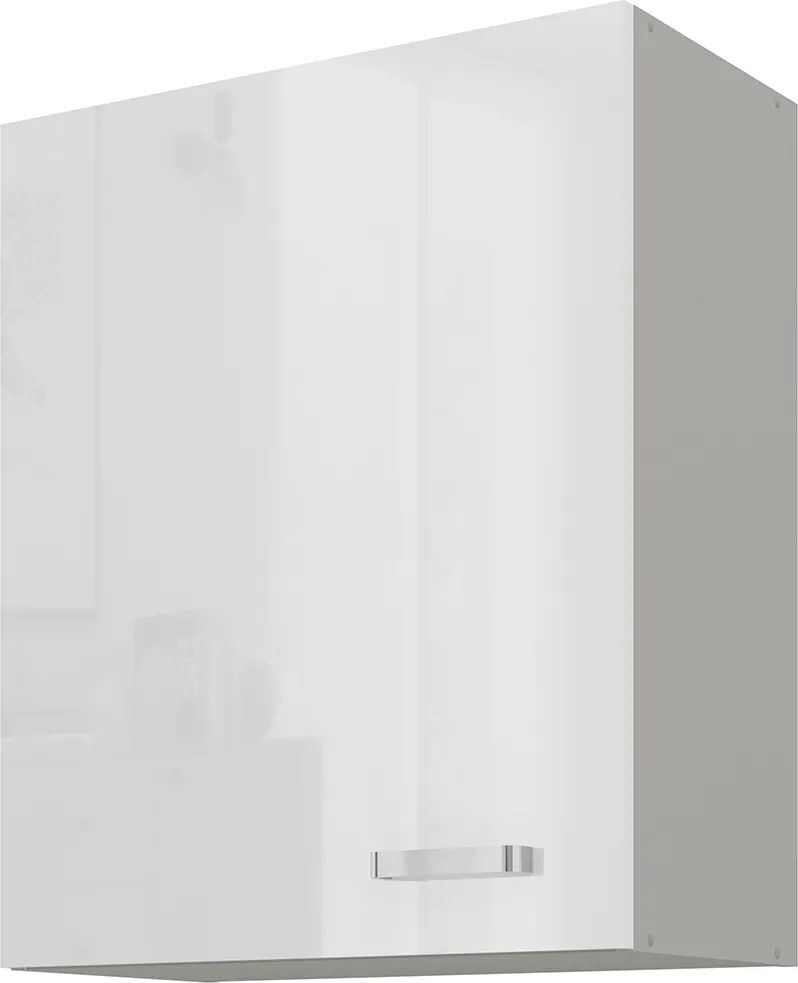 BIANCA sb | horní skříňka 60 G-72 1F policová | 60 cm | světle šedá/bílá lesk