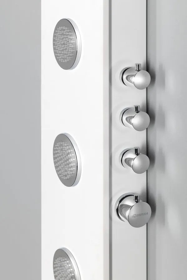 Polysan Sapho, SPIRIT ROUND termostatický sprchový panel nástěnný, 250x1550mm, bílá