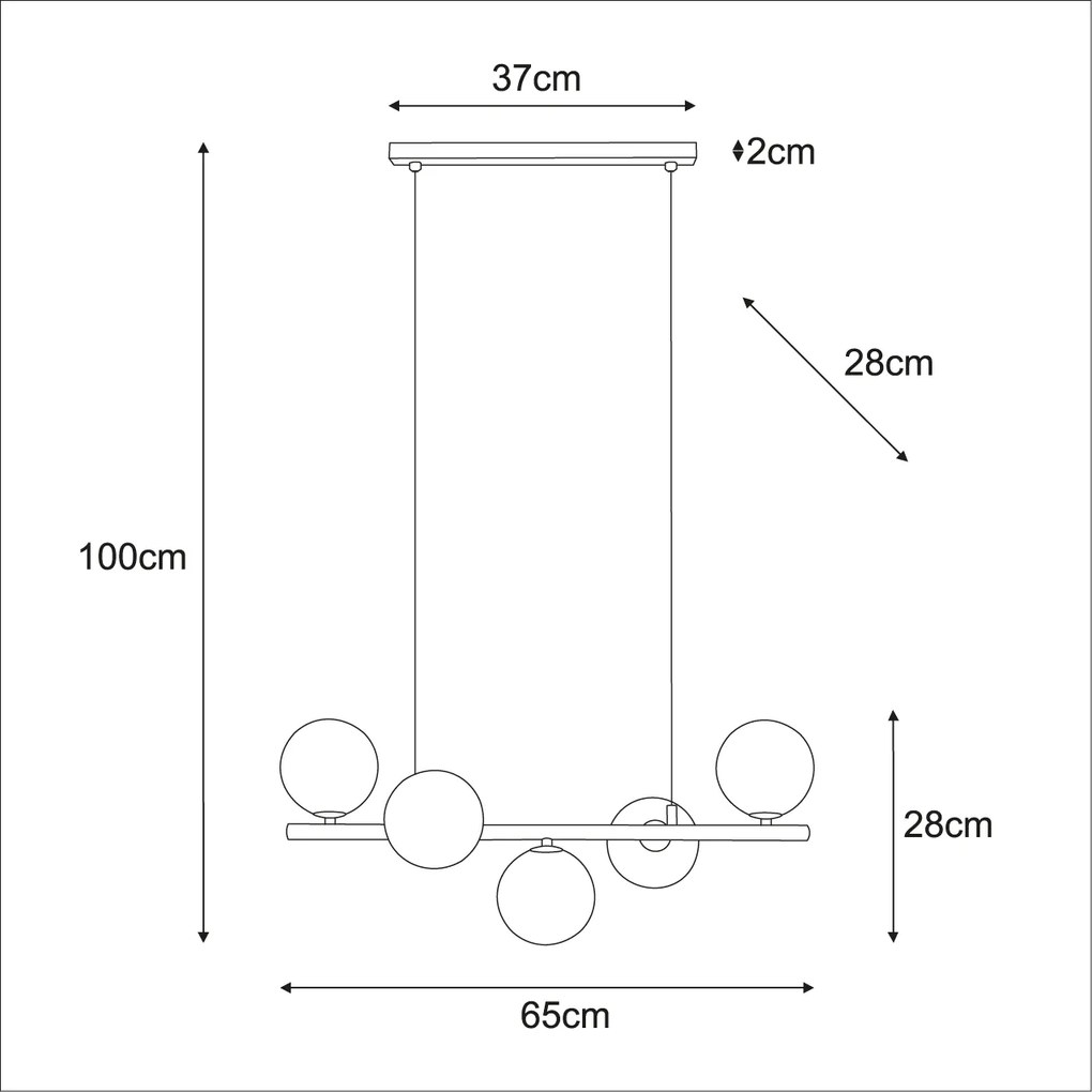 Lustr do obýváku ARDI béžová barva K-5841 5×G9/65 cm