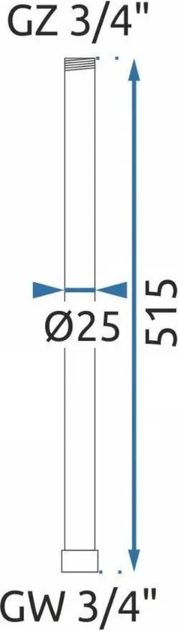 Rea Rea, prodloužení pro vanovou/sprchovou soupravu 50cm, titanová, REA-K0680