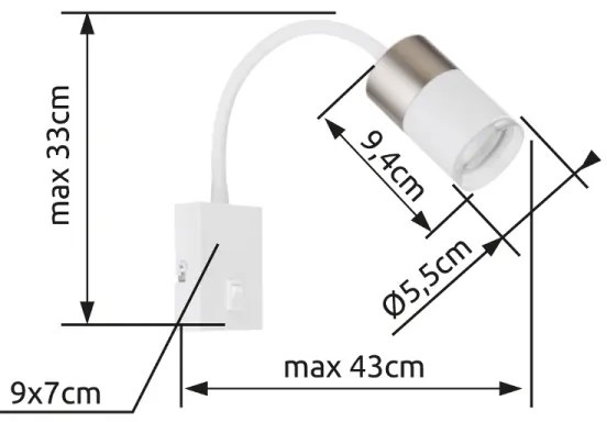 Globo 57851W - Nástěnné bodové svítidlo BRISBON 1xGU10/25W/230V bílá/chrom