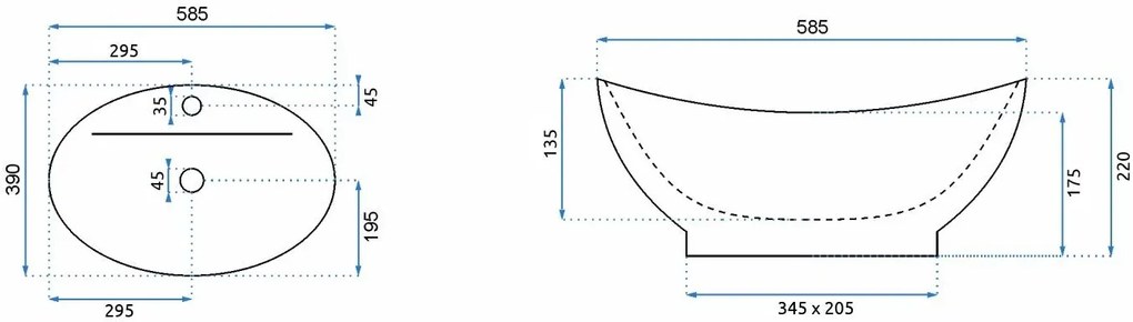 Keramické umyvadlo na desku REA CINDY bílé