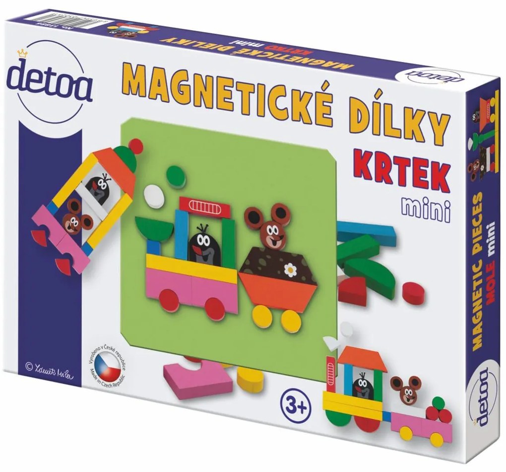 Detoa Magnetické dílky mini Krtek dřevo 27ks v krabici 27x19x3cm