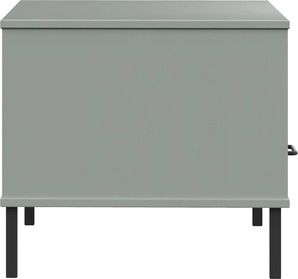 vidaXL Konferenční stolek kovové nohy 85 x 50 x 45 cm masiv OSLO [351034] Barva: Bílá