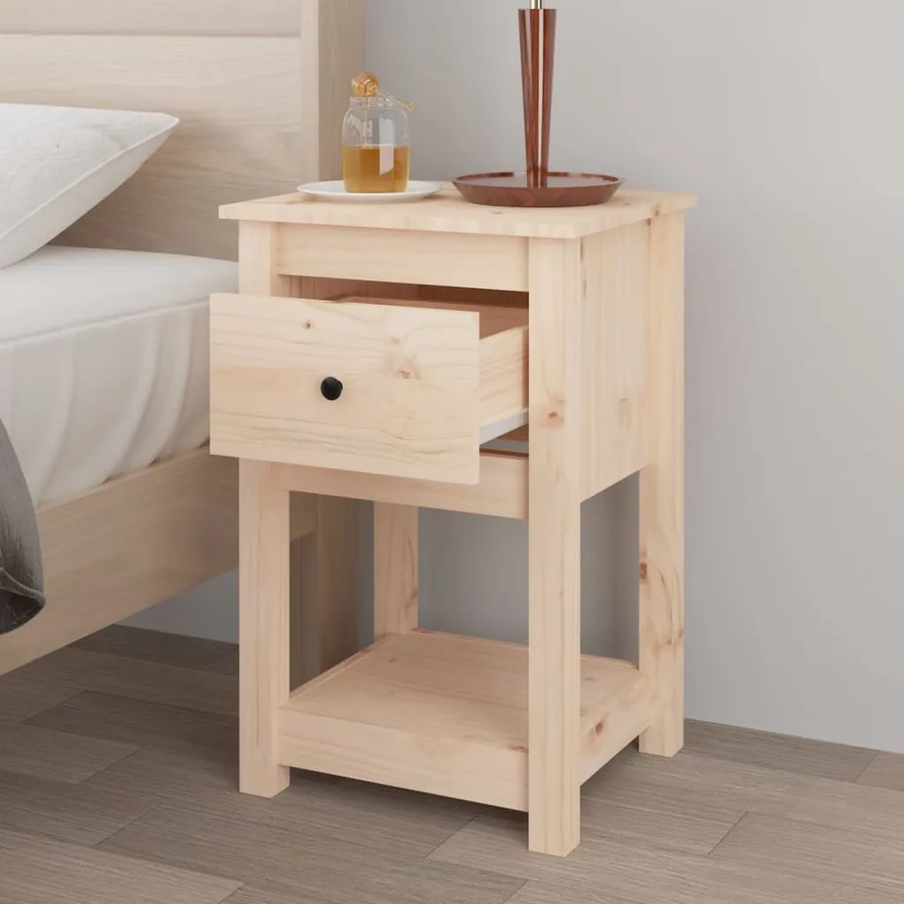 Noční Stolky 2 Ks 40 X 35 X 61,5 Cm Masivní Borové Dřevo