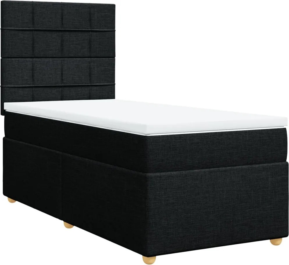 Box spring postel s matrací černá 90x190 cm textil 3293437