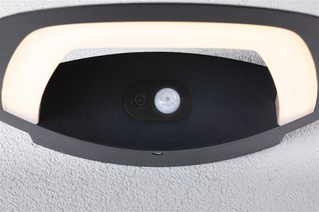 P 94838 LED venkovní nástěnné svítidlo Akena pohybové čidlo IP44 243x254mm 3000K 11W 230V antracit hliník - PAULMANN