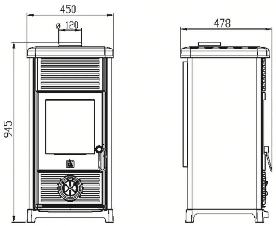 PLAMEN Litinová krbová kamna MAESTRAL N - béžová