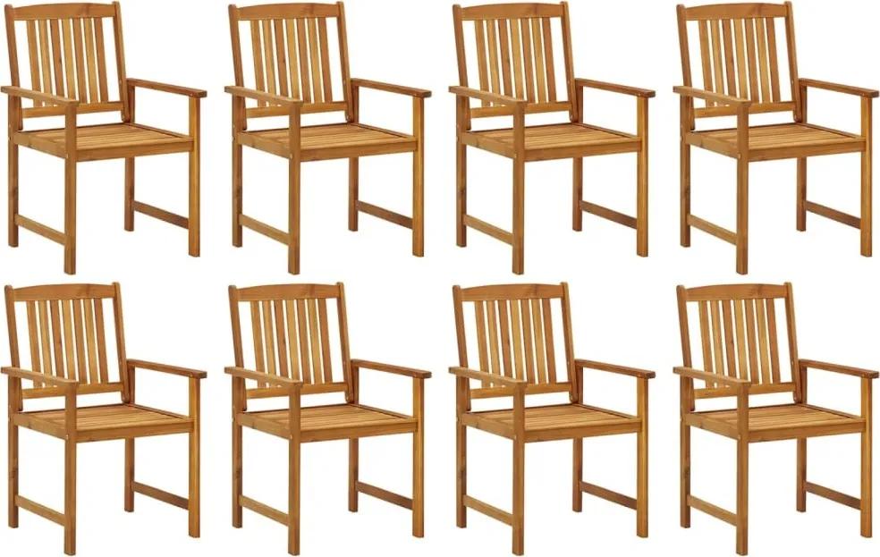 vidaXL Zahradní židle s poduškami 8 ks masivní akáciové dřevo [3078201] Barva: Šedá
