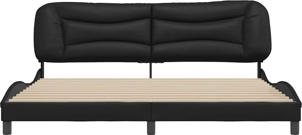 Rám postele bez matrace Hvar černý 200x200 cm umělá kůže 3208023
