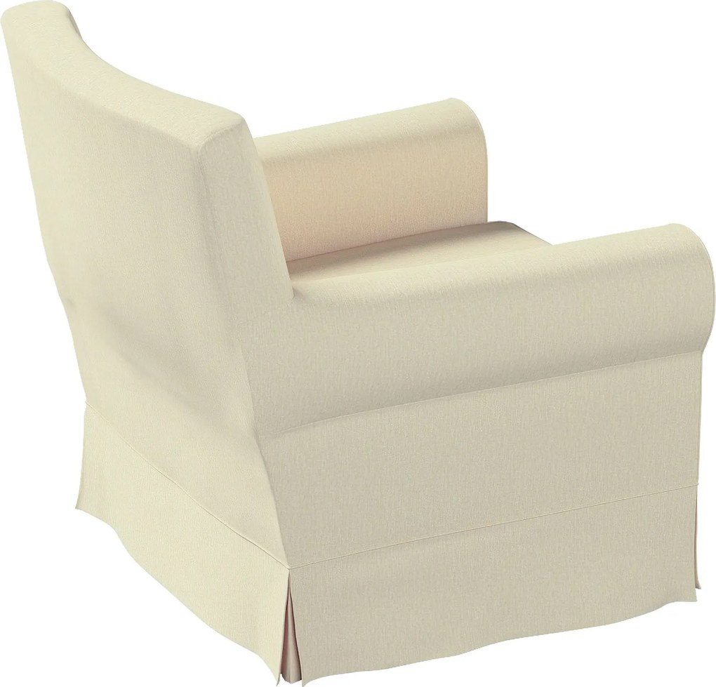 Potah na křeslo IKEA Ektorp Jennylund barva krémová látka lesklé, pletený vzor