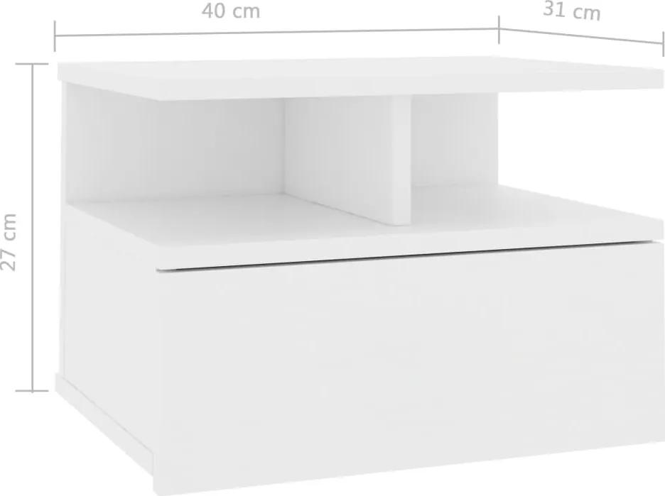 vidaXL Nástěnný noční stolek 40 x 31 x 27 cm dřevotříska [800405] Barva: Betonová šedá