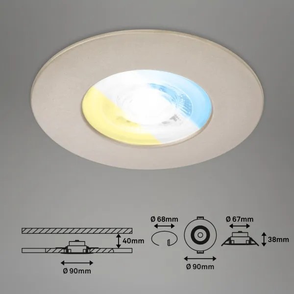 Briloner 7605032-SADA 3xLED Koup podh svítidlo 3xLED/4,9W/230V IP44 matný chrom