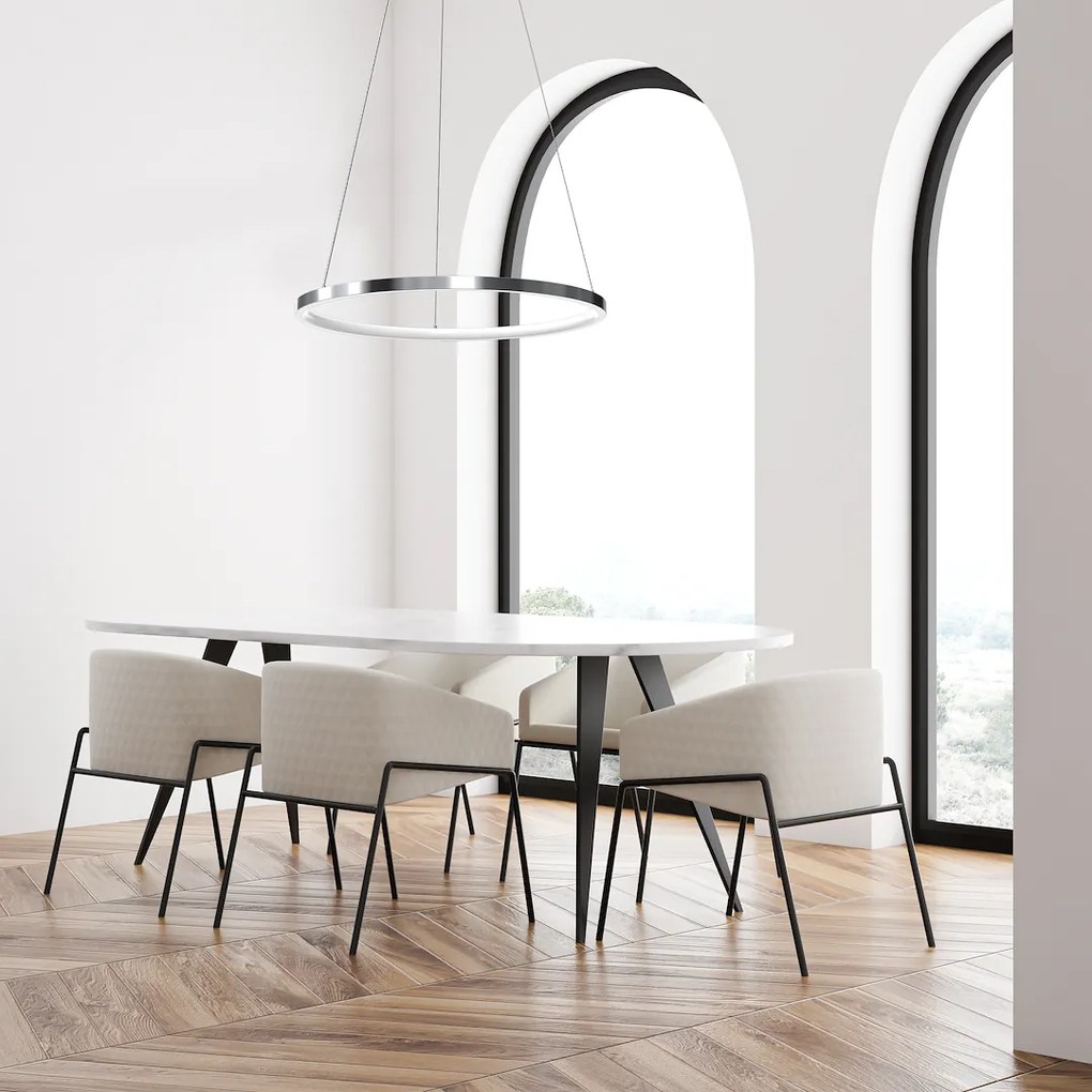 Závěsné LED svítidlo Hoop, 1x LED 27w, 4000k, ch