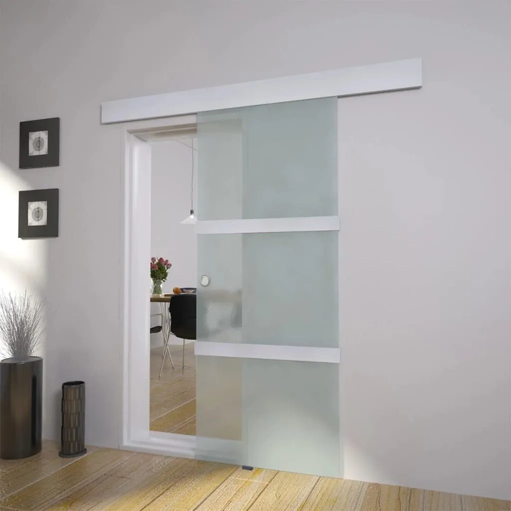 Posuvné dveře sklo a hliník 178 cm stříbrné - Default Title