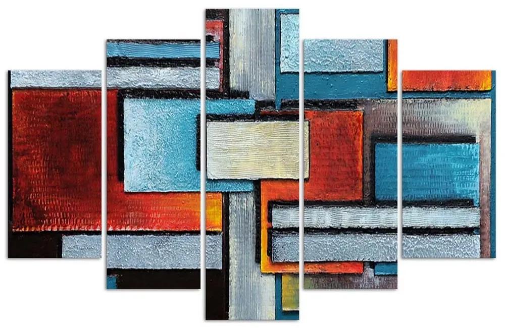 Obraz na plátně pětidílný Barva abstrakce - 150x100 cm