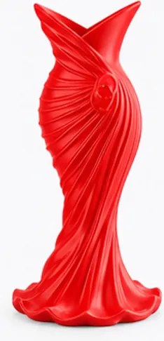 váza, styl půvab, plast, 12x4x4 cm, červená, Dekorino VD0260021