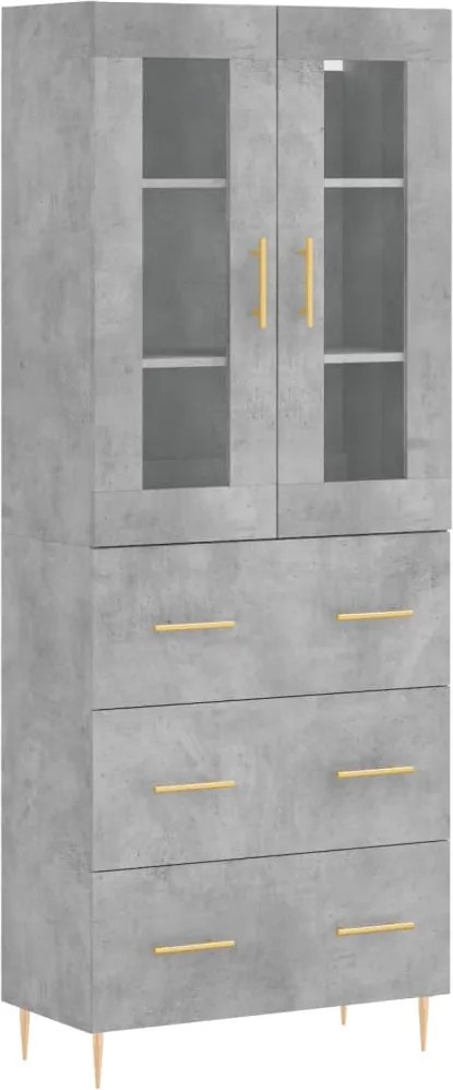 Skříň highboard betonově šedá 69,5x34x180 cm kompozitní dřevo 3198397