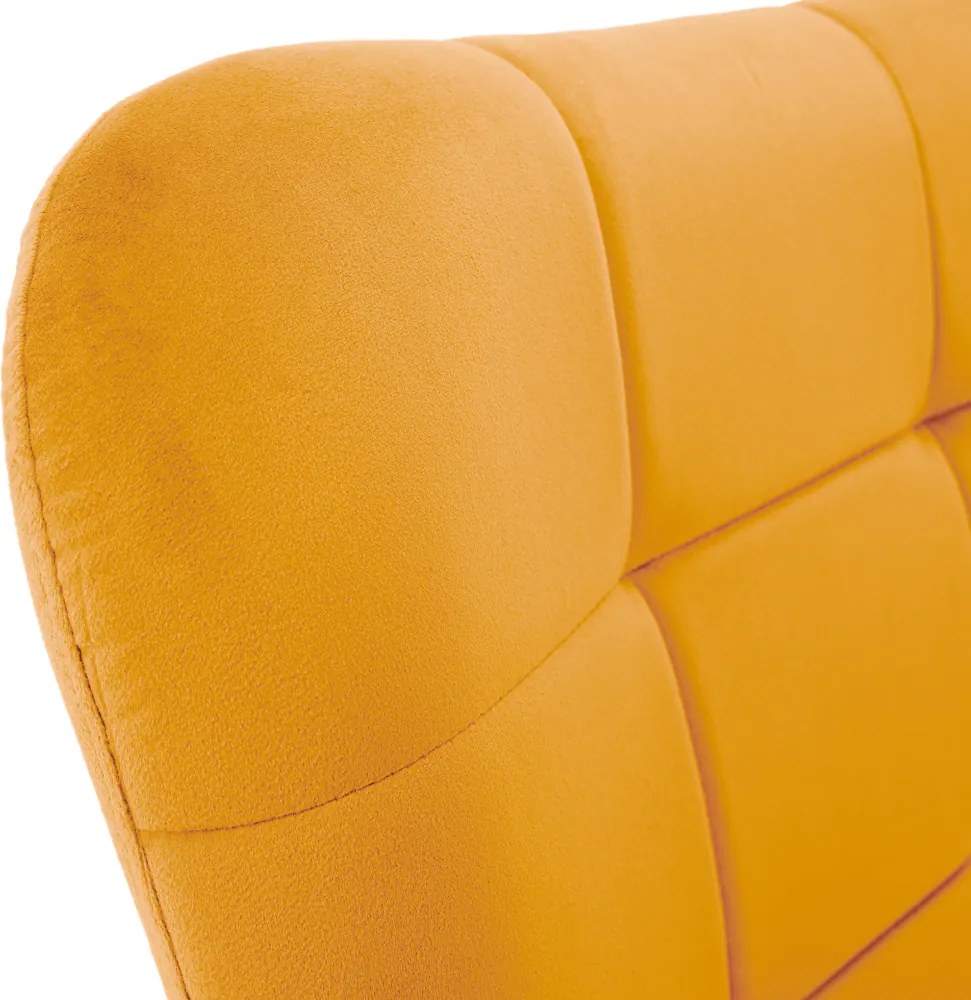 Křeslo s podnoží, žlutá Velvet látka/černá, HABEN