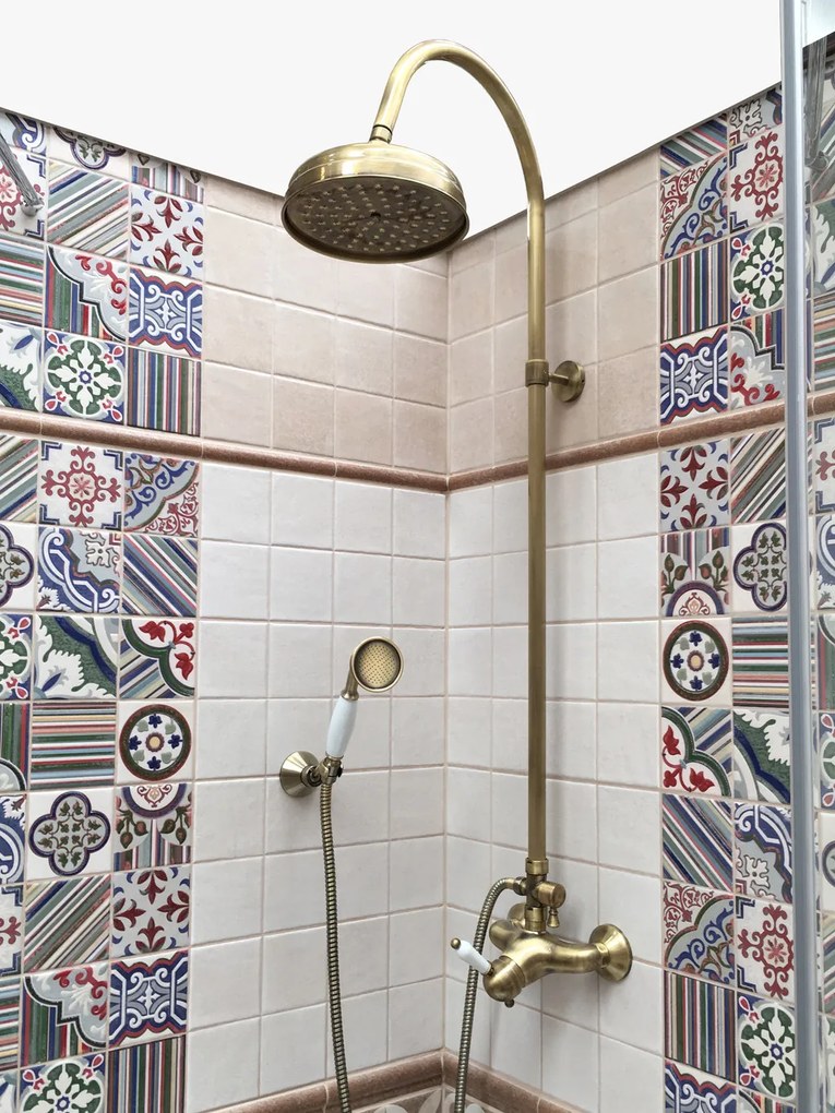 Slezák - RAV Sprchový komplet se směšovací baterií LABE - L581.5/3SM, Stará mosaz (Bronz)