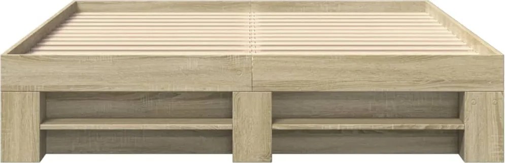 Rám postele bez matrace dub sonoma 150x200 cm kompozitní dřevo 3295466
