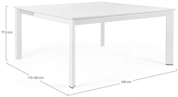 BIZZOTTO Rozkládací zahradní stůl KONNOR 160x110-160 cm bílý 0662754