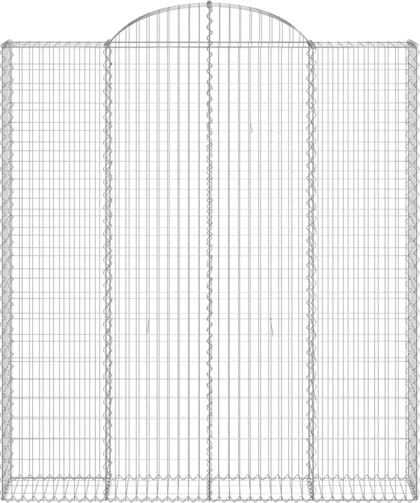 Klenuté gabionové koše 3 ks 200x30x220/240cm pozinkované železo 3146237