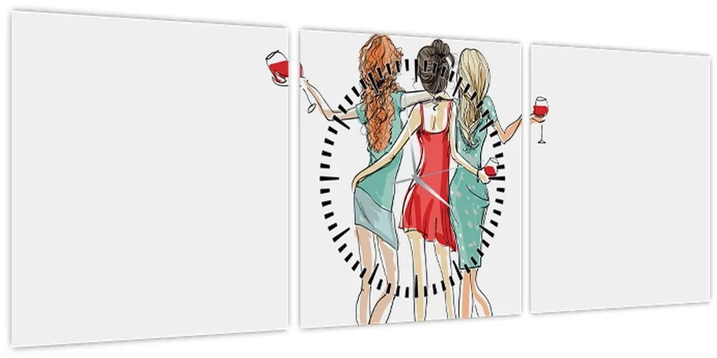 Obraz - Forever young, forever drunk (s hodinami) (90x30 cm)