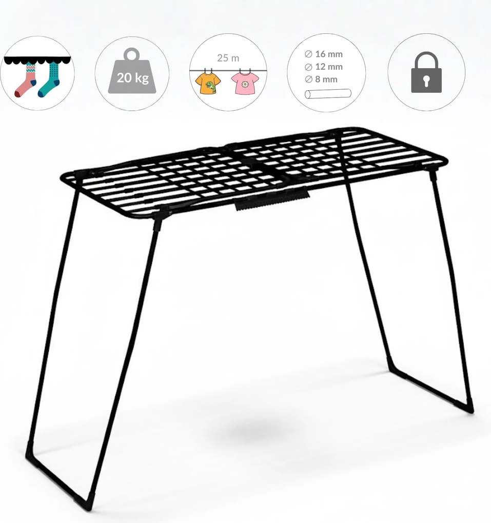 Teleskopický sušák na prádlo s výklopnými rameny, 200-260 cm, SVARTO