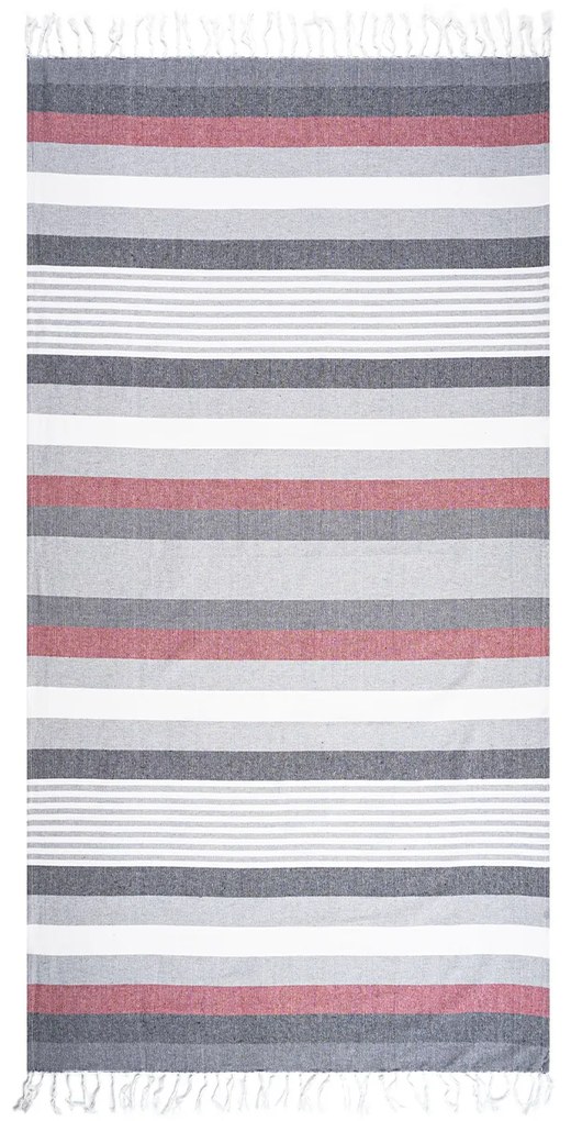 Trade Concept Osuška Fouta s třásněmi Stripes red, 90 x 170 cm