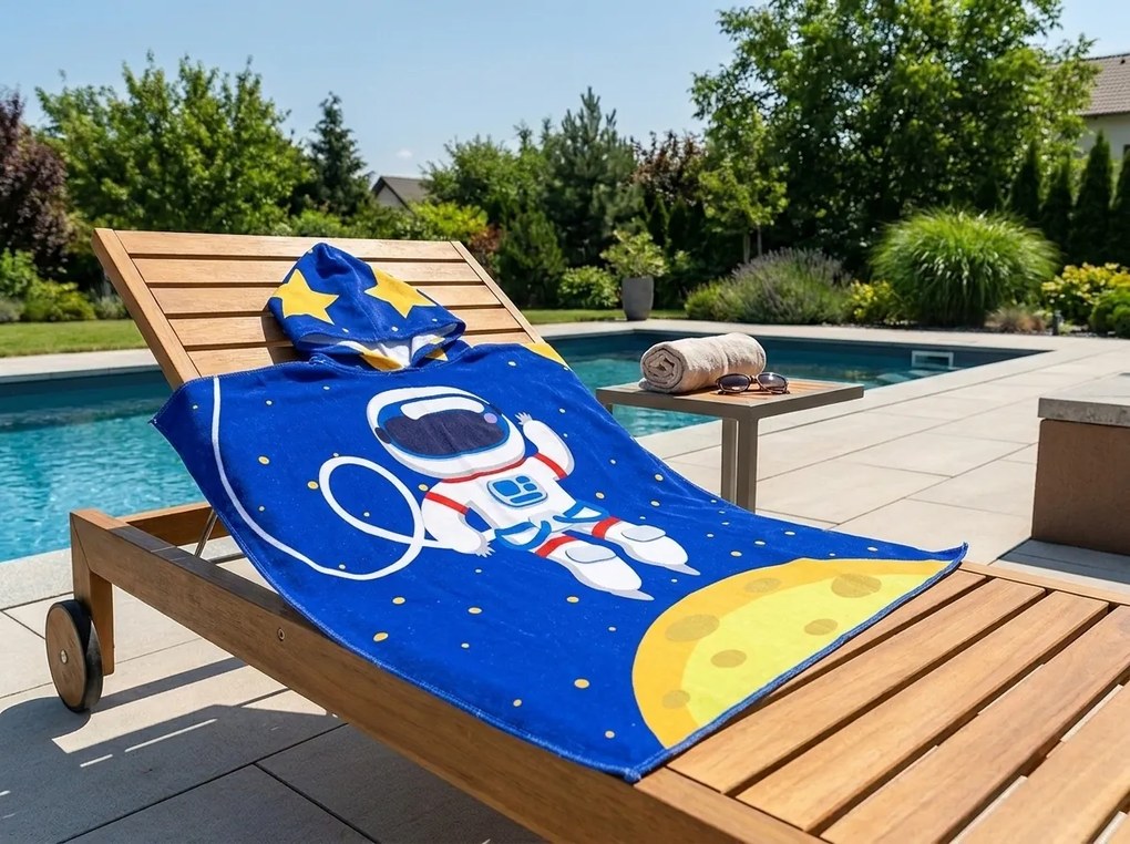 Dětské pončo GALAXIO modré Rozměr: 60 x 120 cm