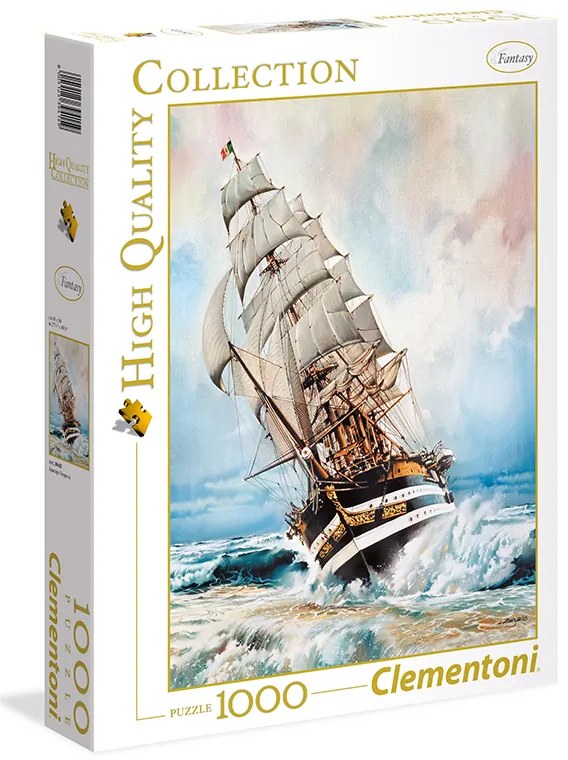 Clementoni - Puzzle 1000 Plachetnice-Amerigo Vespucc
