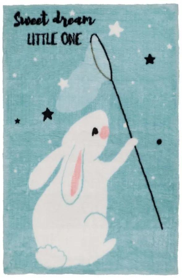 Hans Home | Dětský kusový koberec Lollipop 181 Bunny, světle modrý - 90x130