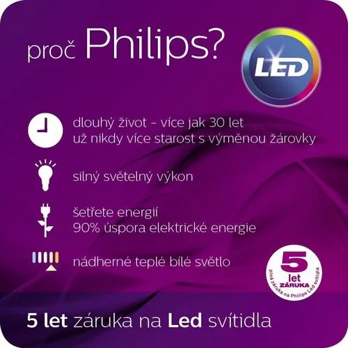 Philips 17297/30/16 Yarrow Venkovní nástěnné LED svítidlo s čidlem 21 cm, černá