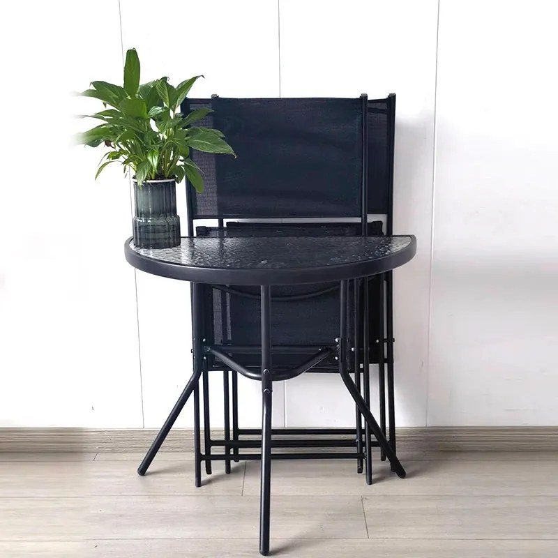 TRENDIE Sestava zahradního nábytku - 2 židle a stůl 70cm poloviční