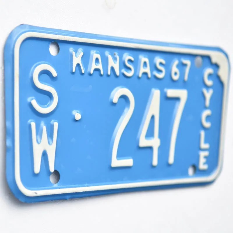 Americká SPZ Kansas 1967 Blue SW 247 moto