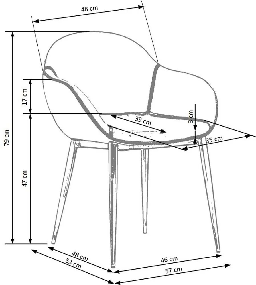 Halmar Jídelní židle K304, tmavě šedá/hnědá