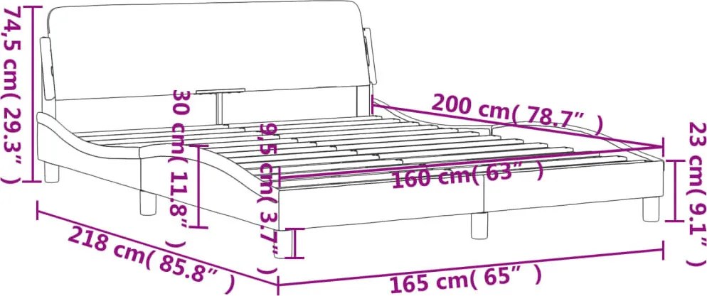 vidaXL Rám postele s čelem 160 x 200 cm samet [373212] Barva: Modrá