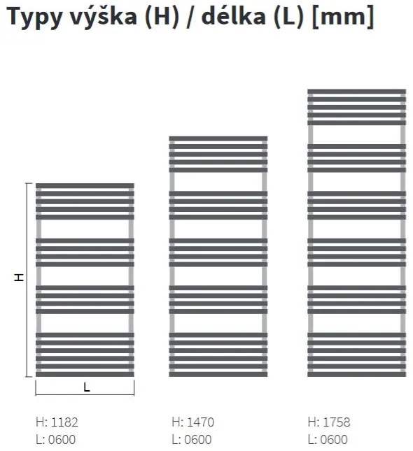 Isan Club Sky 1182 x 600 mm koupelnový radiátor bílý