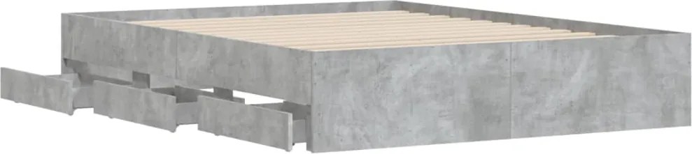 Rám postele se zásuvkami betonově šedý 150 x 200 cm kompozit 3207269