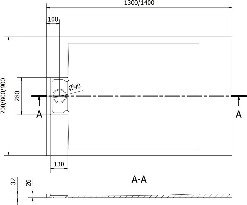 Mexen Otto obdélníkový sprchový kout SMC 140 x 70 cm, bílý - 4N107014
