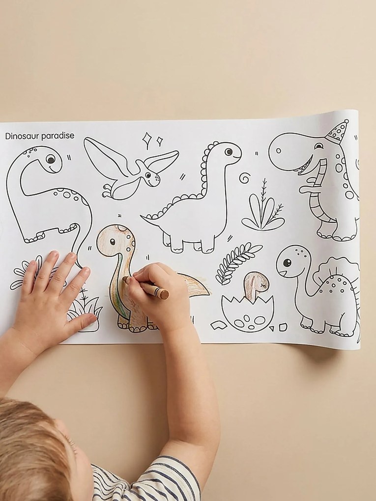 Sinsay - Oboustranná omalovánková role s motivem dinosaurů - černá
