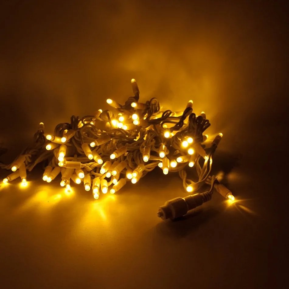Easy Fix LED světelný řetěz, 20 m, venkovní, teple bílá, 120 diod, bílý kabel, IP67