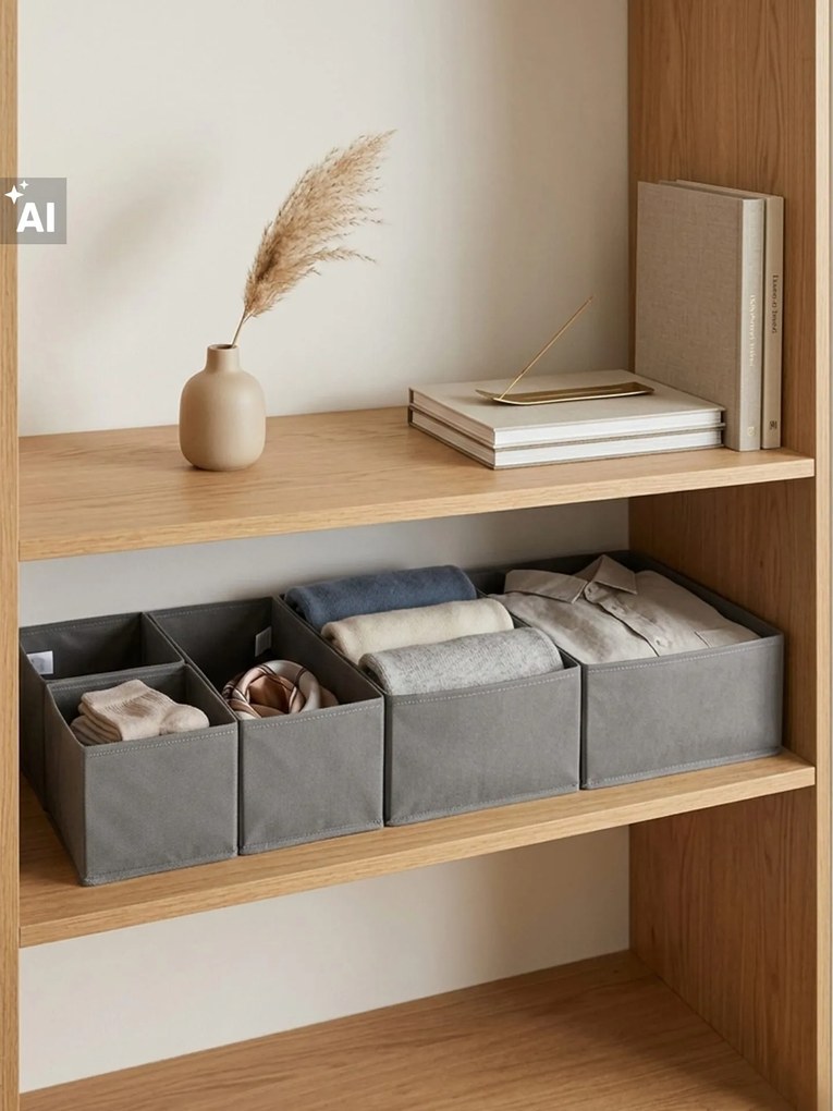 Sinsay - 5 pack skládacích organizérů do skříně - šedá