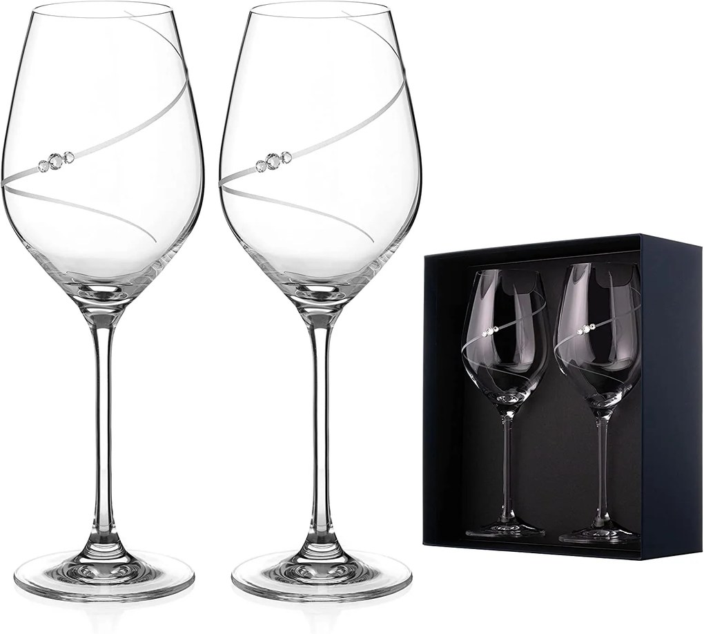 Dekorant svatby Svatební sklenice na bílé víno Silhouette City s krystaly Swarovski 360ml 2KS