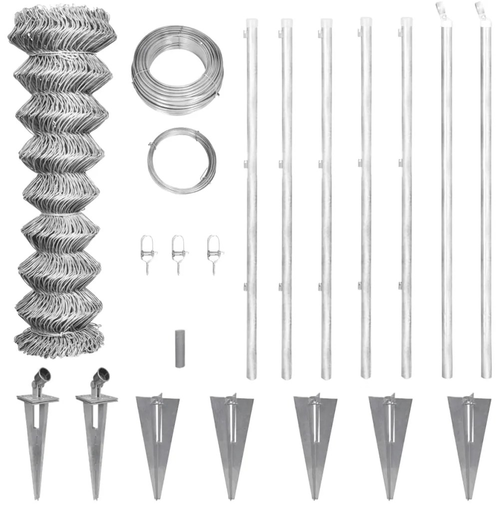 Drátěné pletivo se sloupky a kolíky pozinkovaná ocel 15 x 0,8 m