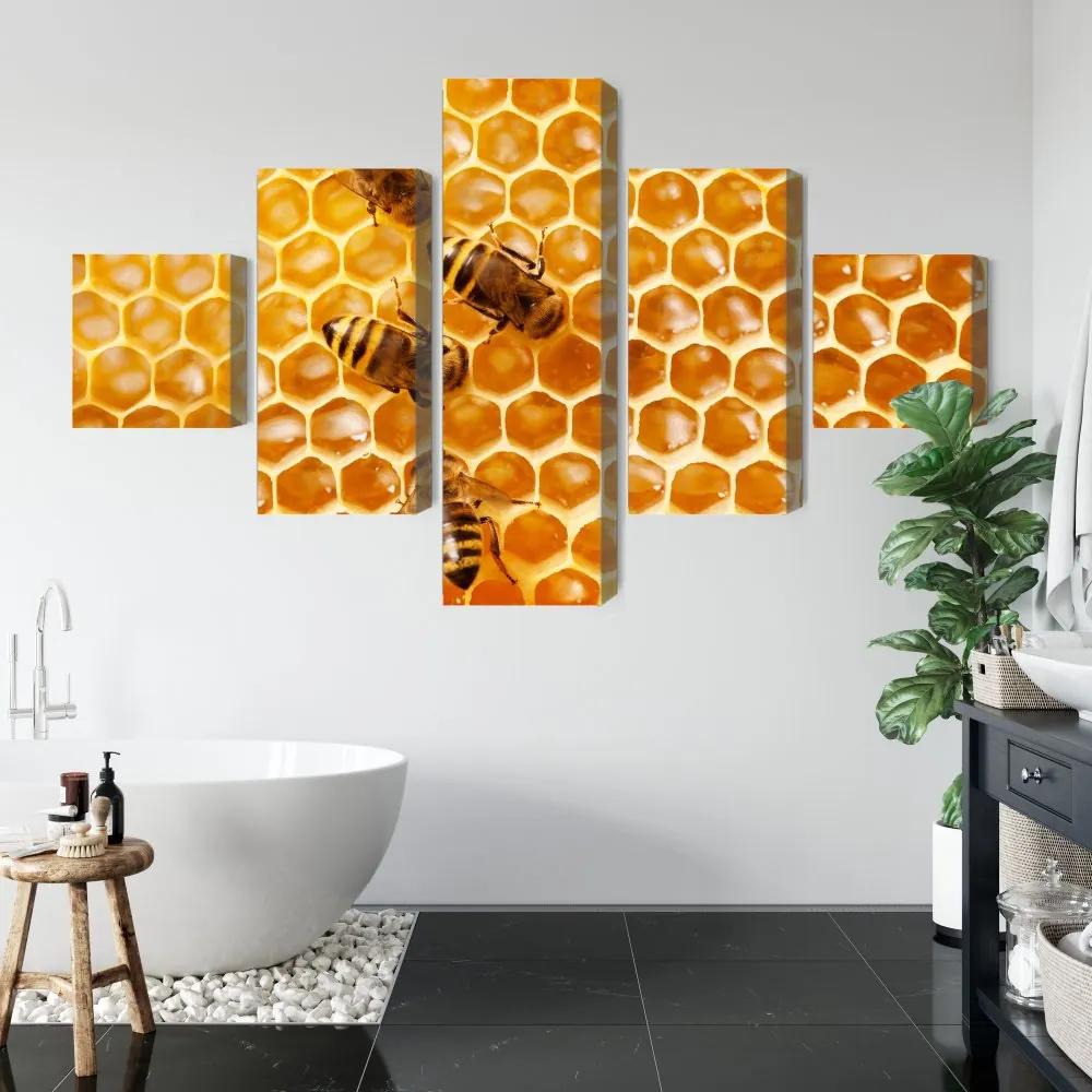 Vícedílný obraz Včely Na Plástev Nedostatek Nedostatek Plátno Canvas 200x120