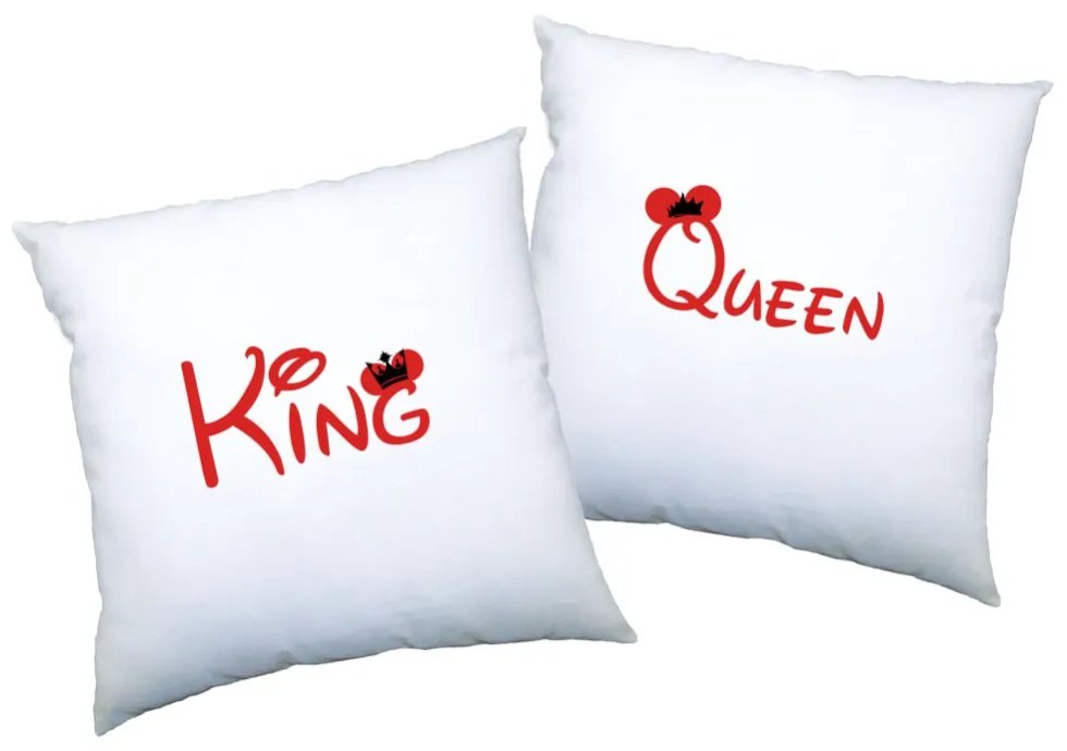 Párové polštářky - Mouse - King & queen Červená