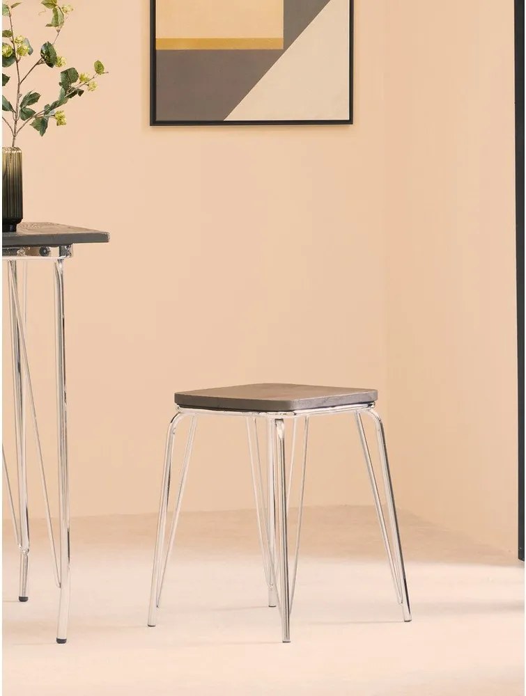Stolička z jilmového dřeva ve stříbrné barvě/v přírodní barvě District – Premier Housewares